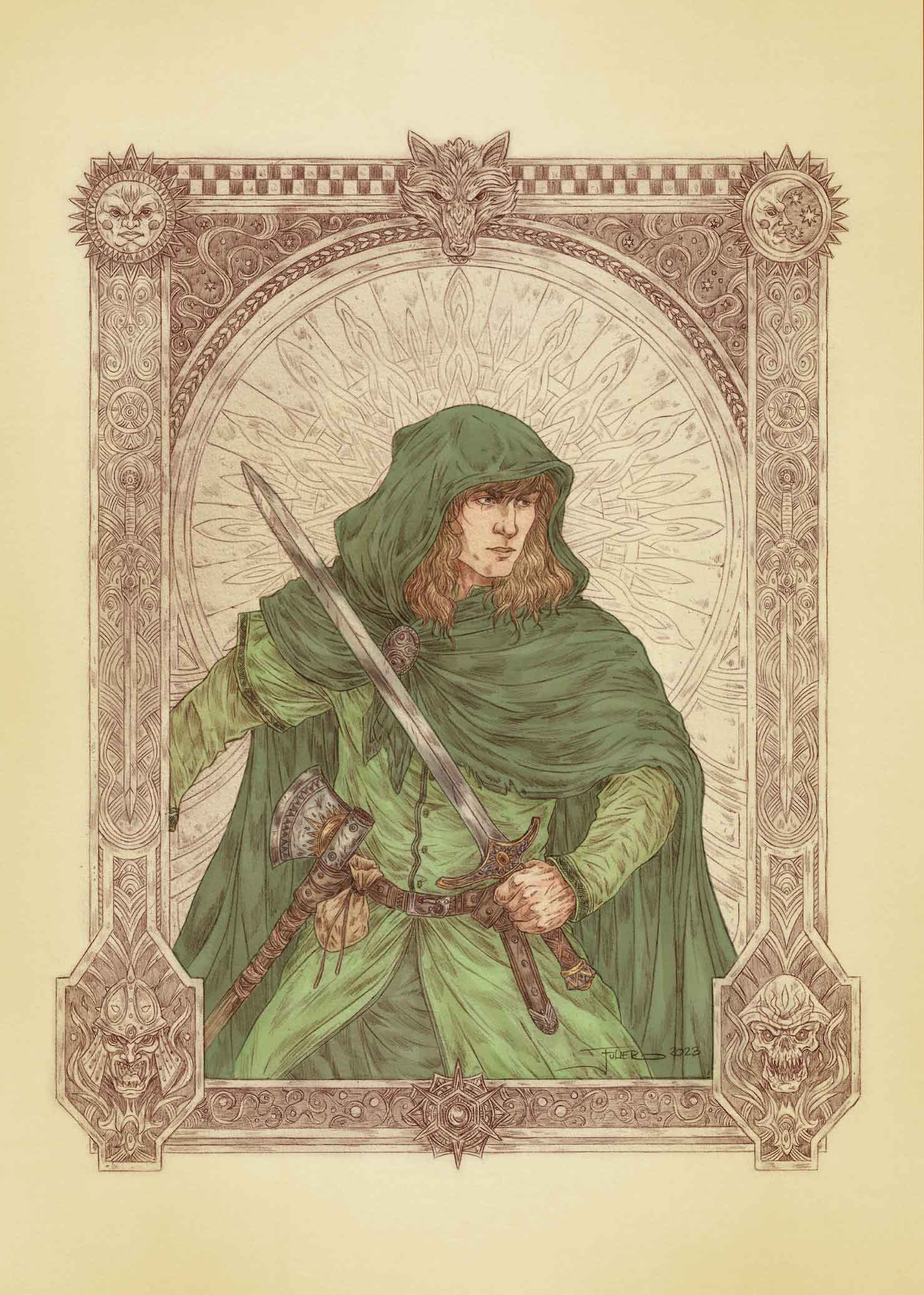 Kai Series Colour Portrait Lone Wolf Kai Lord Magnamund Holmgard Press
