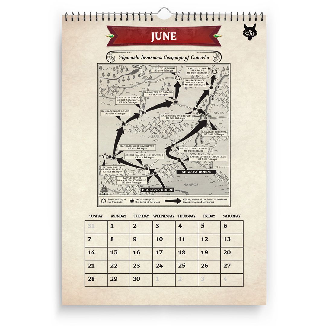 Lone Wolf: The New Age of War 2026 Calendar – Magnamund - Holmgard Press